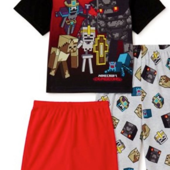 Nintendo | Pajamas | Nwt 8 Boy Girl Minecraft Gaming Dungeons Pajamas ...